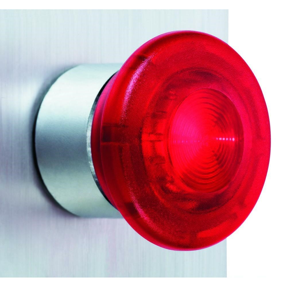 HEAD OPERATING 40MM ILLUM. MUSHROOM BUTTON PUSH-PULL RED | Guillevin