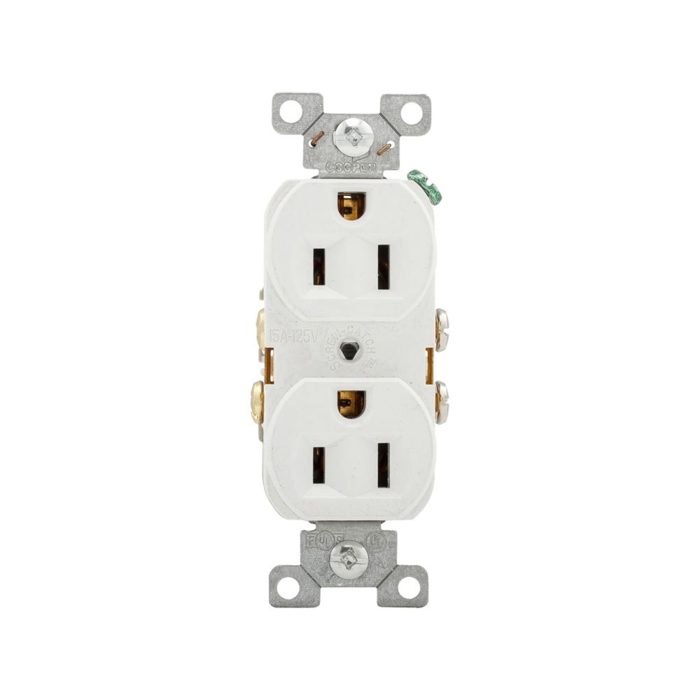 RECEPTACLE DUPLEX 15A 2P 3W 125V NARROW BODY WHITE | Guillevin
