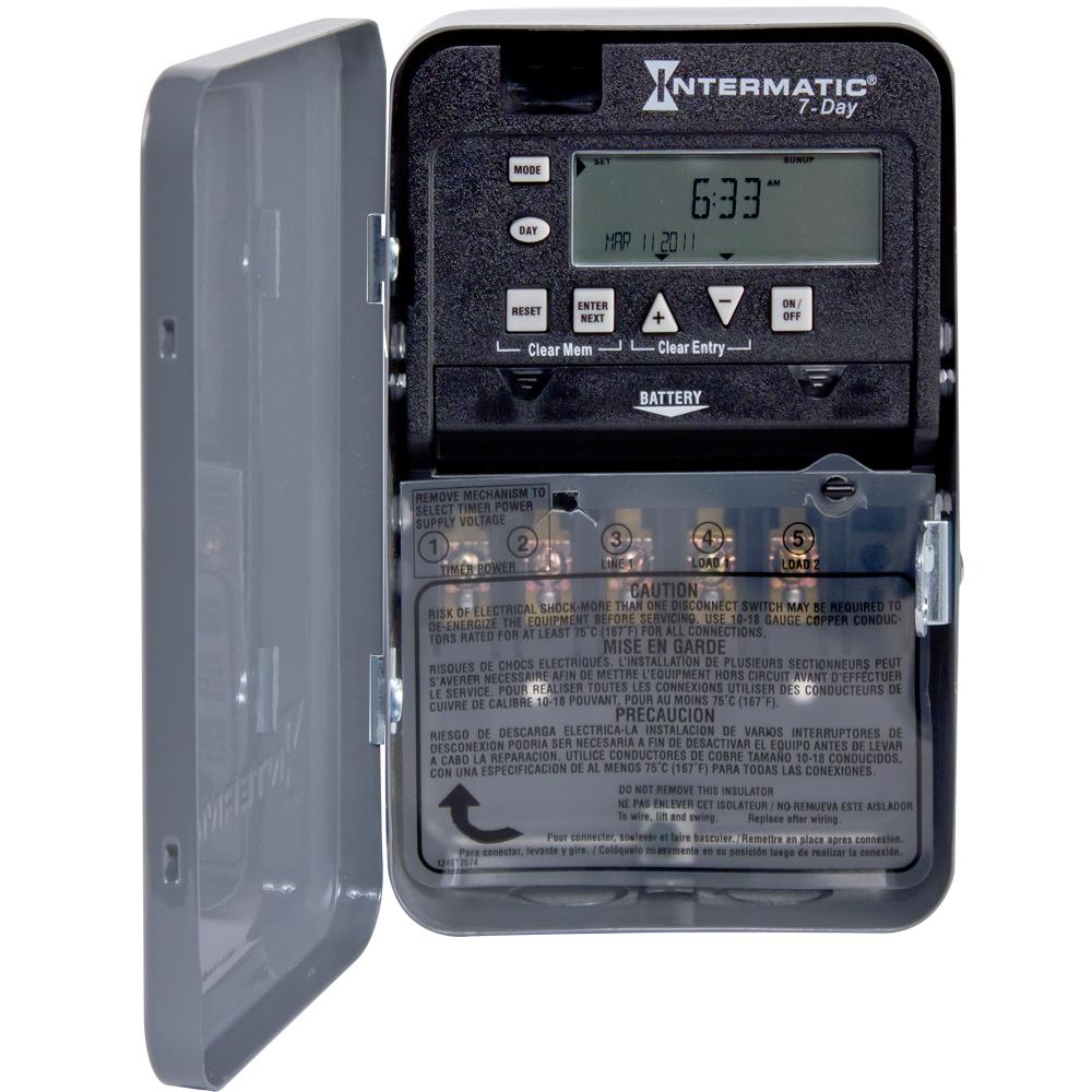 TIMER 7-DAY 28-ON/OFF 30A SPST 1C 120-277V NEMA 1 GRAY | Guillevin