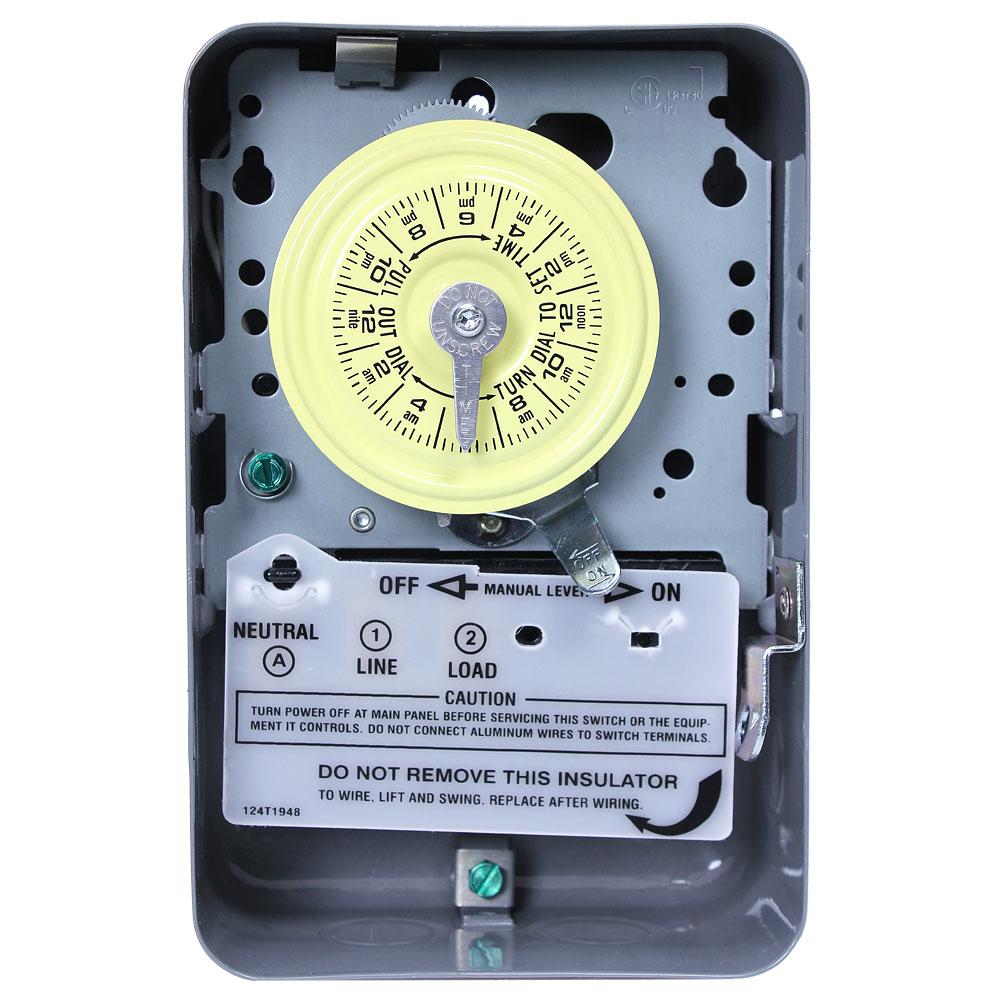 TIMER MECHANICAL 40A SPST 125V 24-HOUR NEMA-1 GRAY | Guillevin