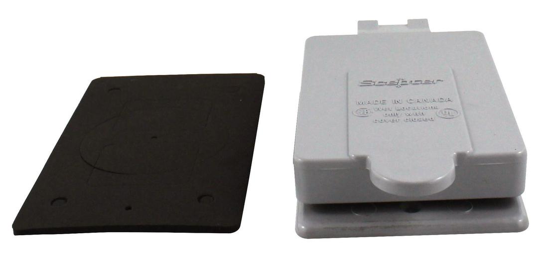 COVER PLATE PVC RIGID 1G WEAT.PR.1 RECEPTACLE GFCI GREY | Guillevin